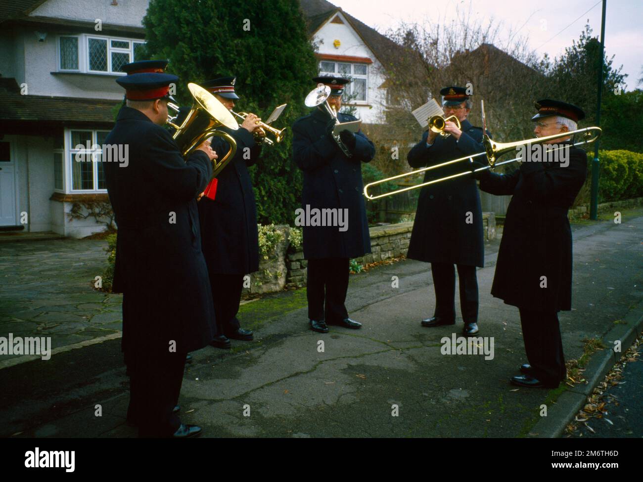 Salvation Army Band Playing In Street Surrey England Stock Photo - Alamy