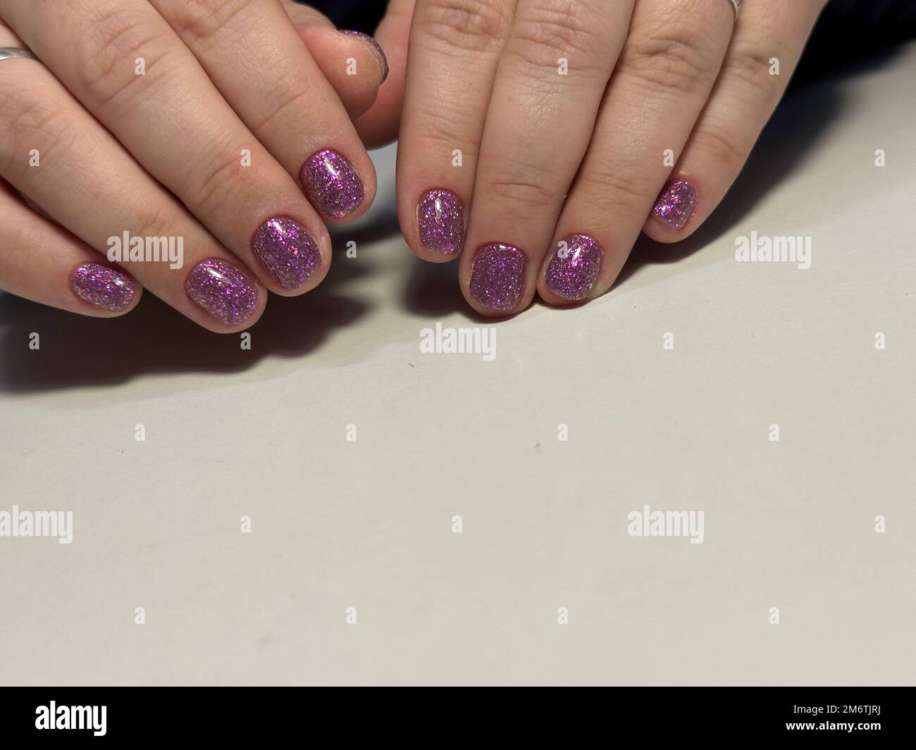 stylish design of manicure on long beautiful nails Stock Photo - Alamy