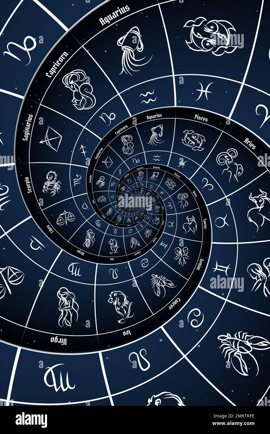 Astrological background with zodiac signs and symbol Stock Photo - Alamy
