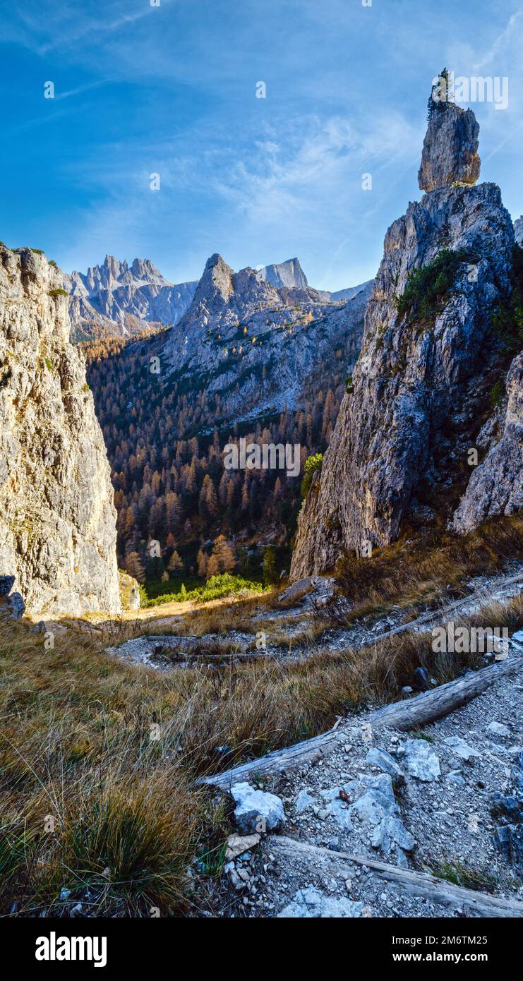 Autumn Dolomites mountain rocky view, Sudtirol, Italy Stock Photo - Alamy