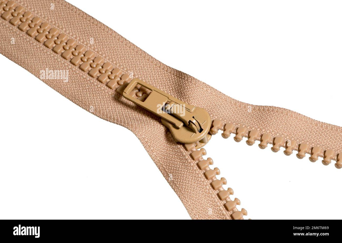 Zipper isolated on white background. Open zipper Stock Photo - Alamy