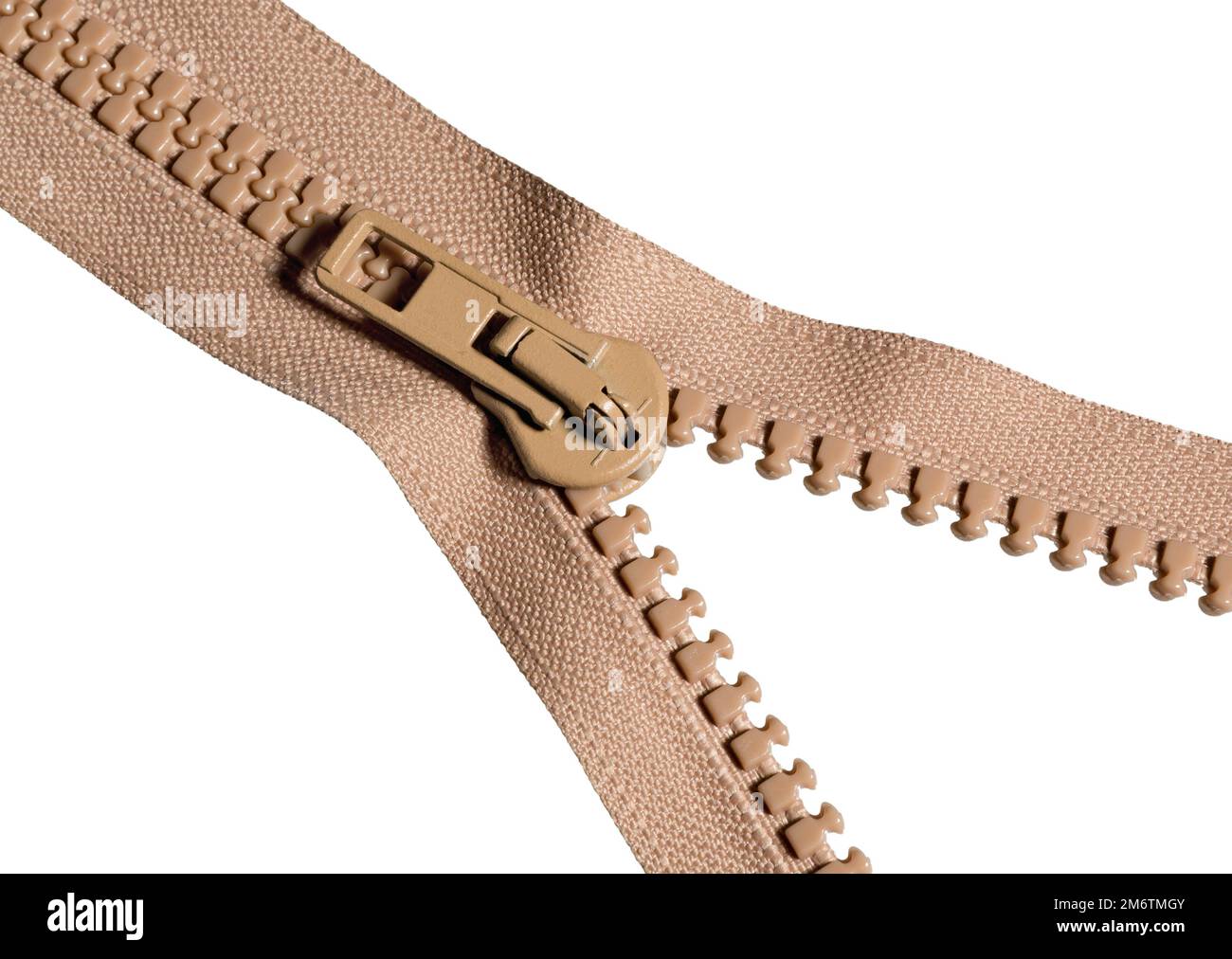 Zipper isolated on white background. Open zipper Stock Photo - Alamy