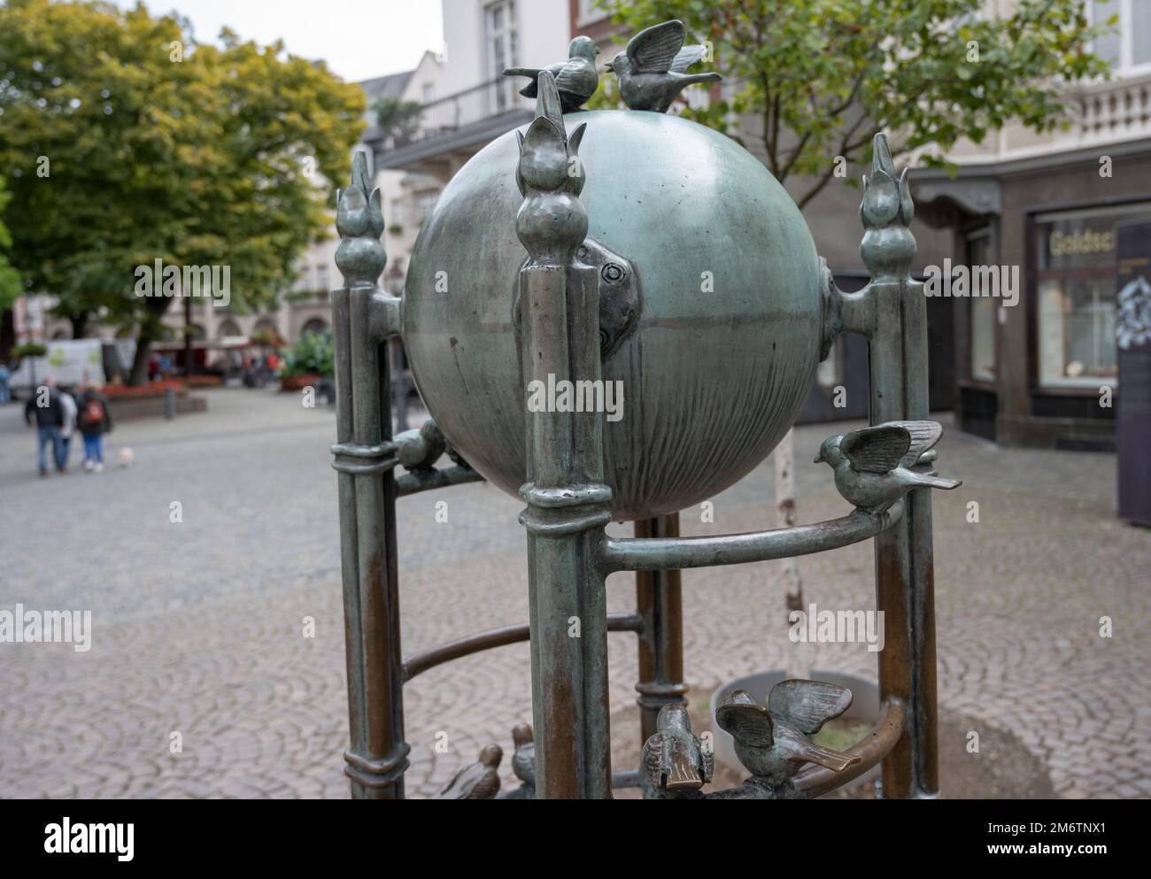Aachen june 2021 The Mösche fountain on Münsterplatz Stock Photo - Alamy