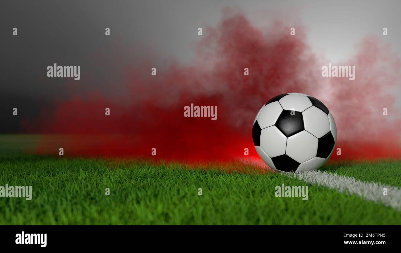 Football Red Smoke Stock Photo - Alamy