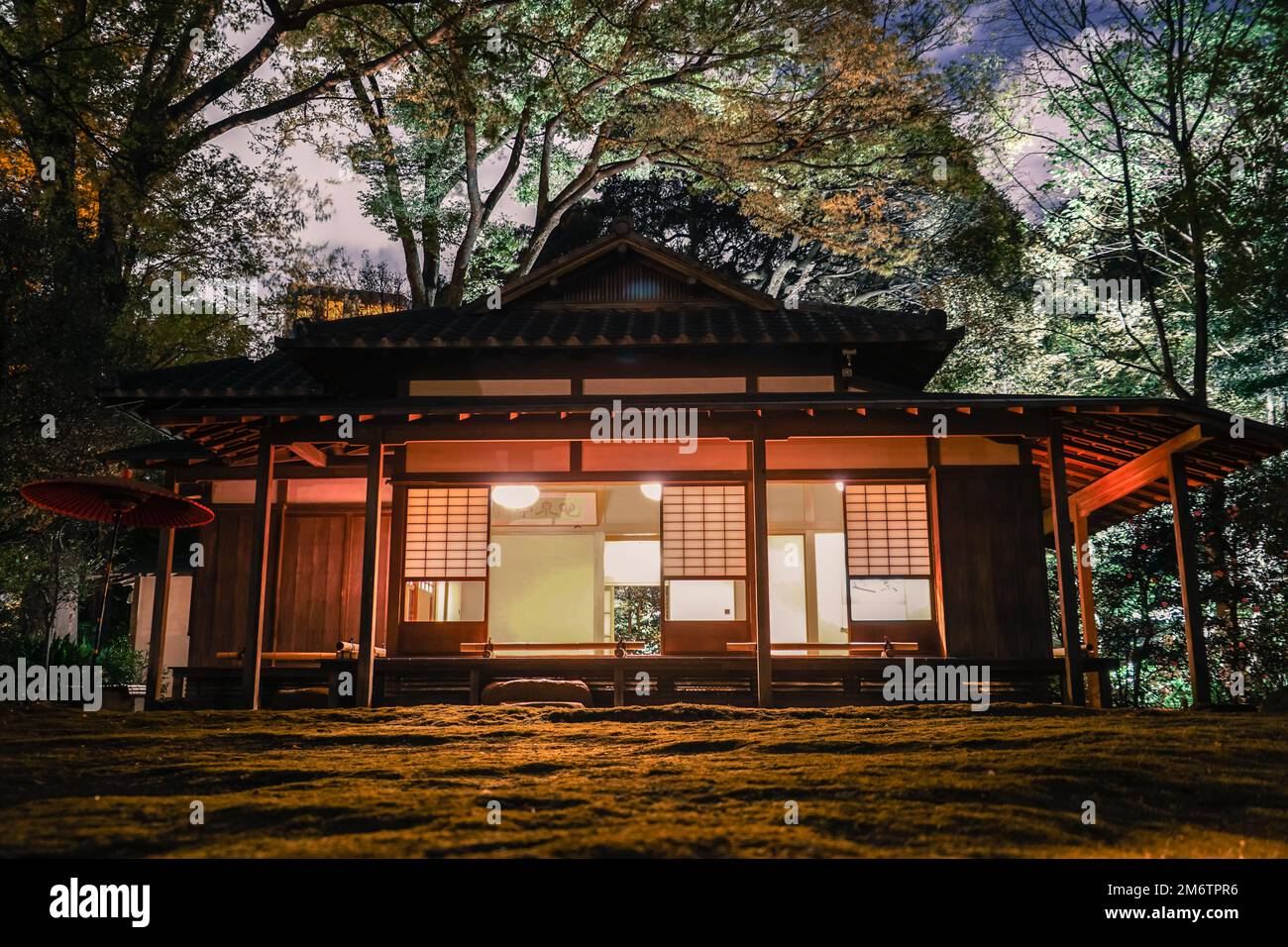 Old houses Japan of night Stock Photo - Alamy