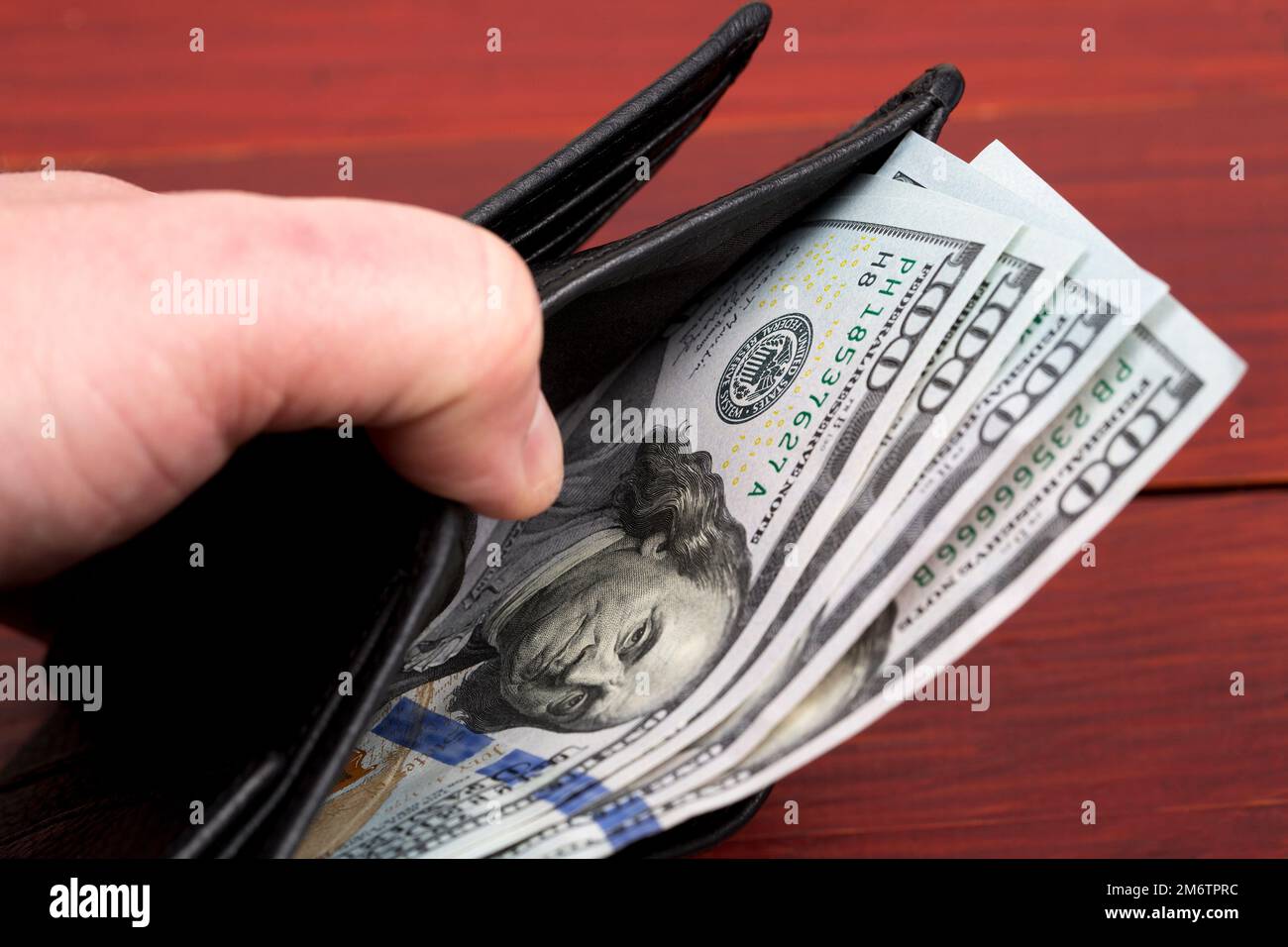 American money - Dollar in the wallet Stock Photo - Alamy