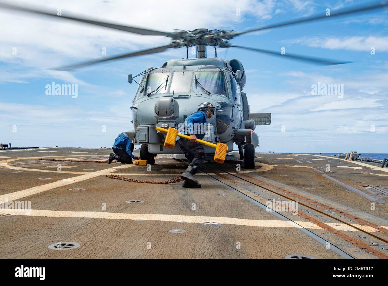 PHILIPPINE SEA (May 5, 2022) Seaman Oscar Rubio, from New York, runs ...