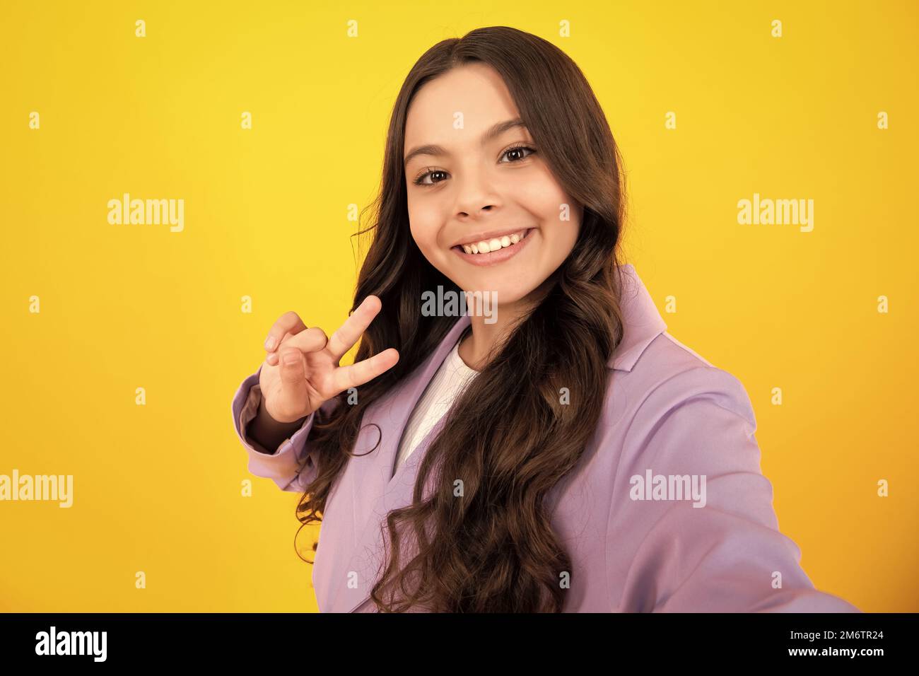 Funny stylish young hippie teen girl making selfie. Happy teenager ...