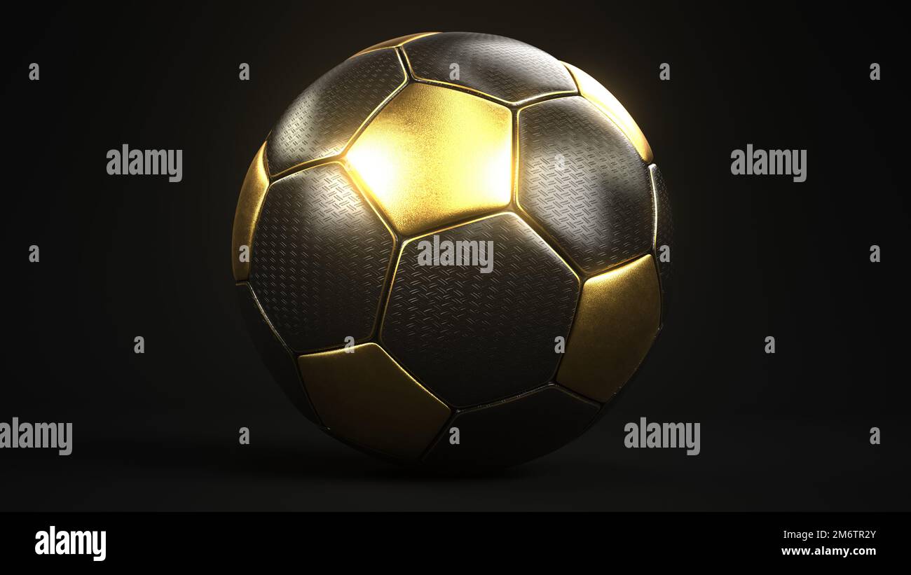 Golden Football Black Background Stock Photo - Alamy