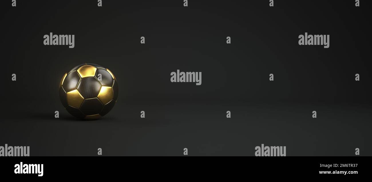 Golden Football Black Background Stock Photo - Alamy