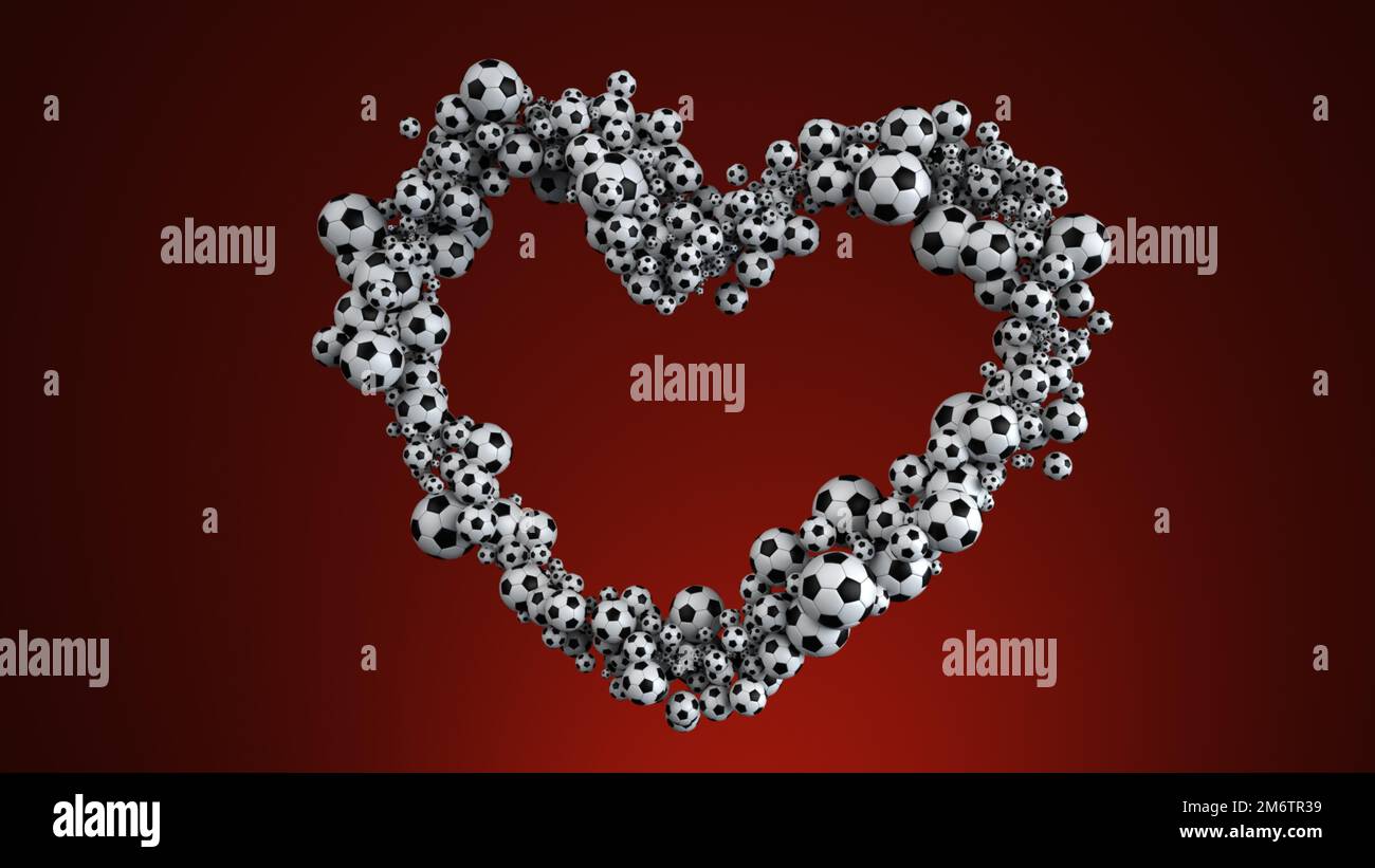 Heart football soccer ball illustration hi-res stock photography and ...