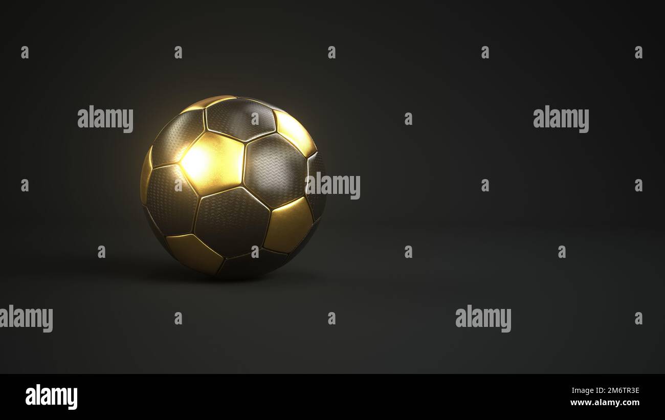 Golden Football Black Background Stock Photo - Alamy