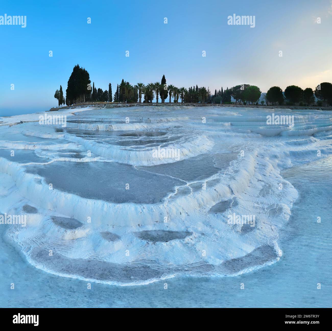 Pamukkale Travertines Cinematic Aerial Drone footage. Turkish famous ...