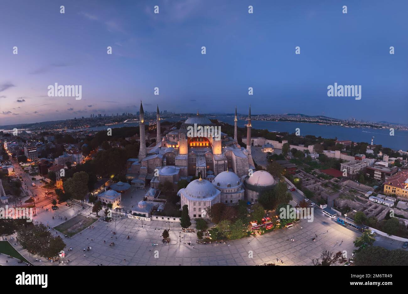 Istanbul, Turkey. Sultanahmet area with the Blue Mosque and the Hagia ...