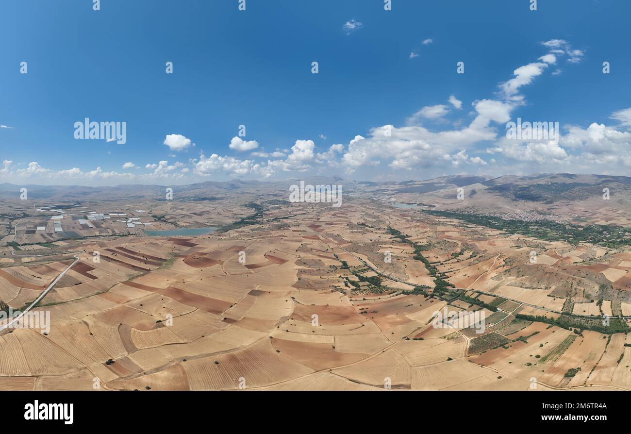 Farm fields Background Texture 4 K Aerial View 4K Turkey Antalya Stock ...