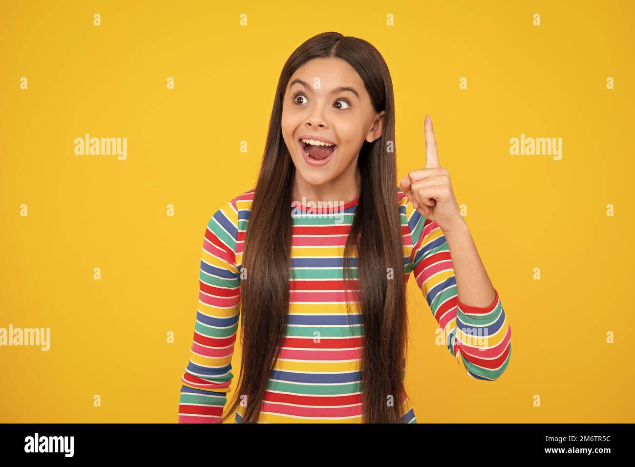 Excited teenager girl. Confident and successful young teenager child ...