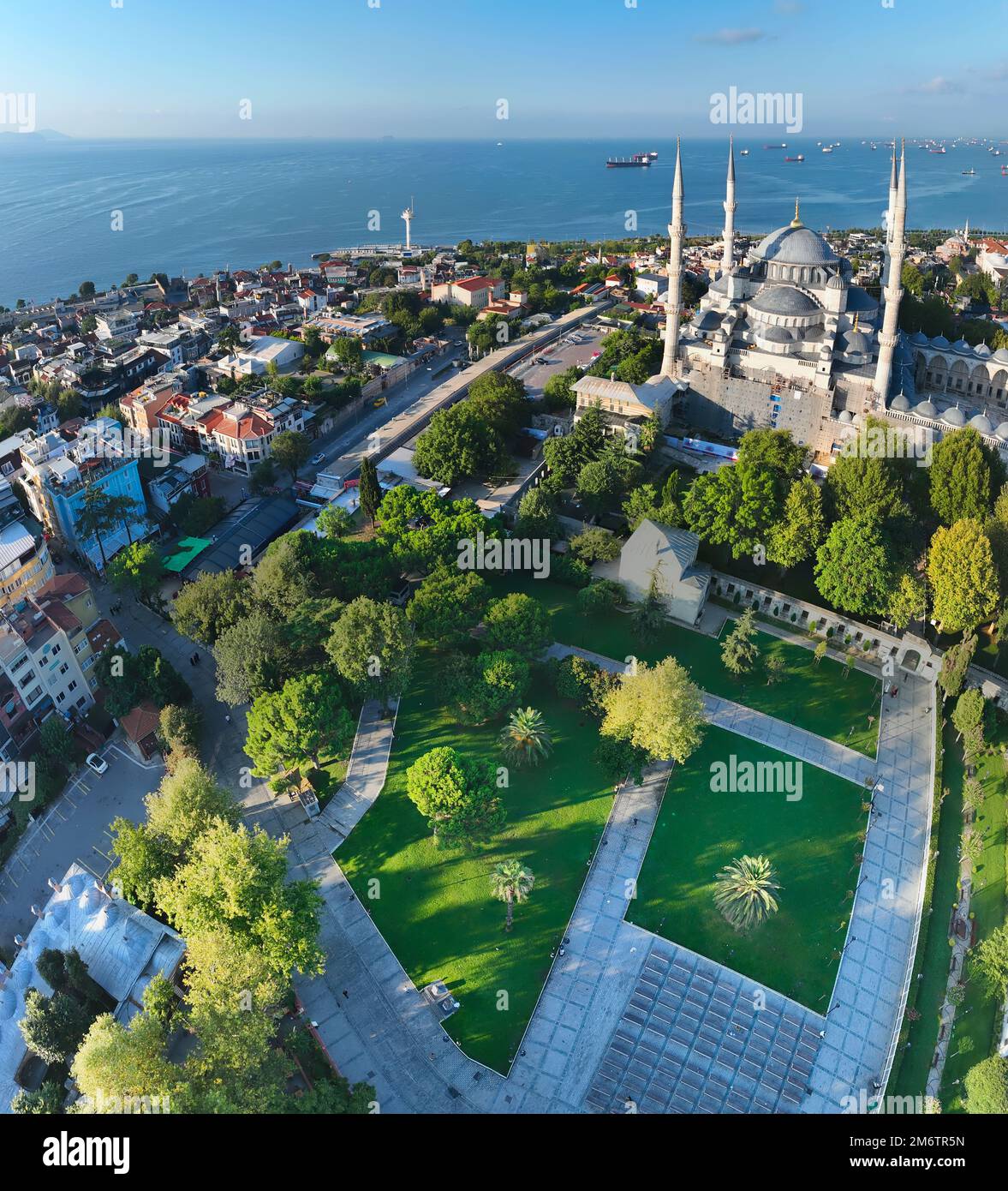 Istanbul, Turkey. Sultanahmet area with the Blue Mosque and the Hagia ...