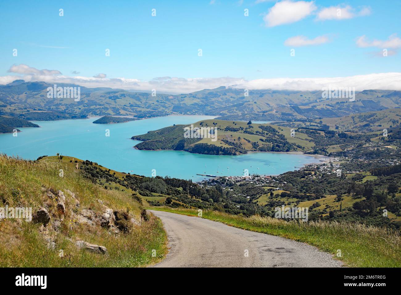 Akaroa Harbour, New Zealand Stock Photo - Alamy