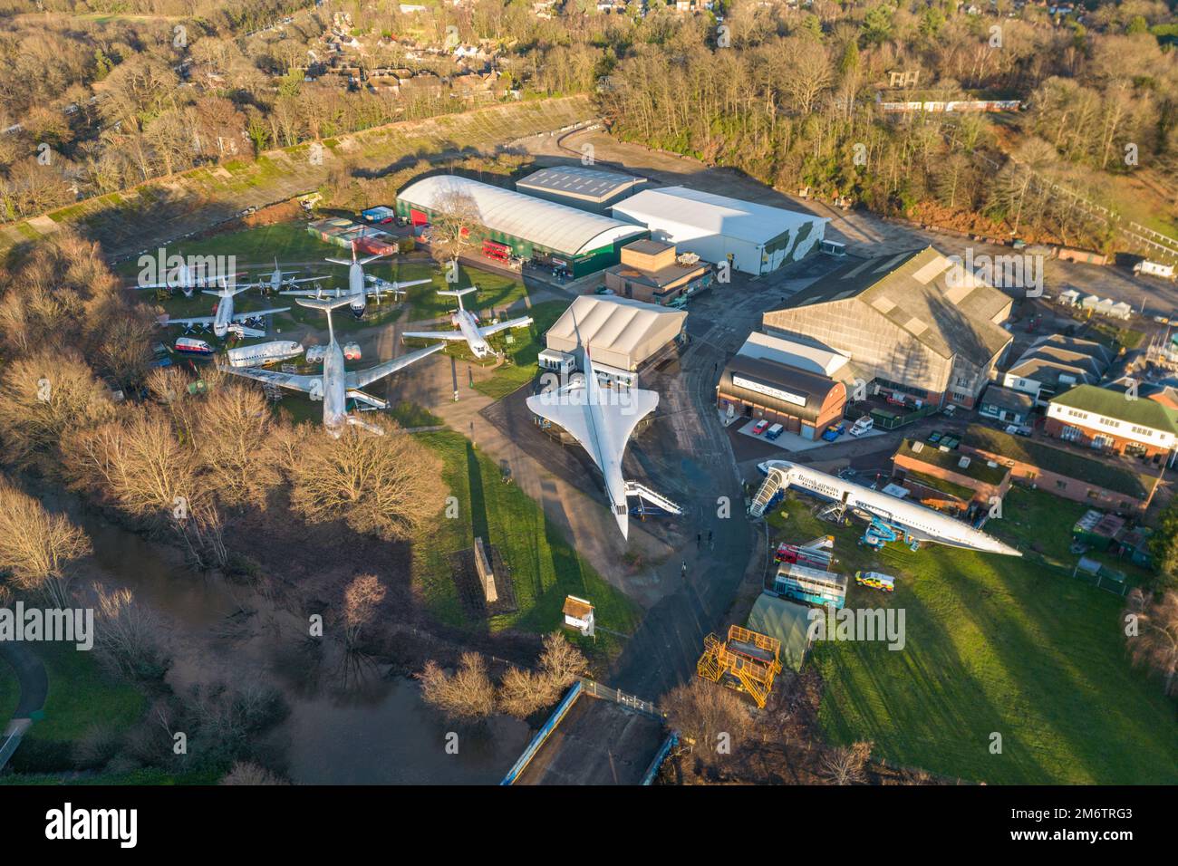 Aerial view of the Brooklands Museum, Weybridge, Surrey, UK Stock Photo - Alamy