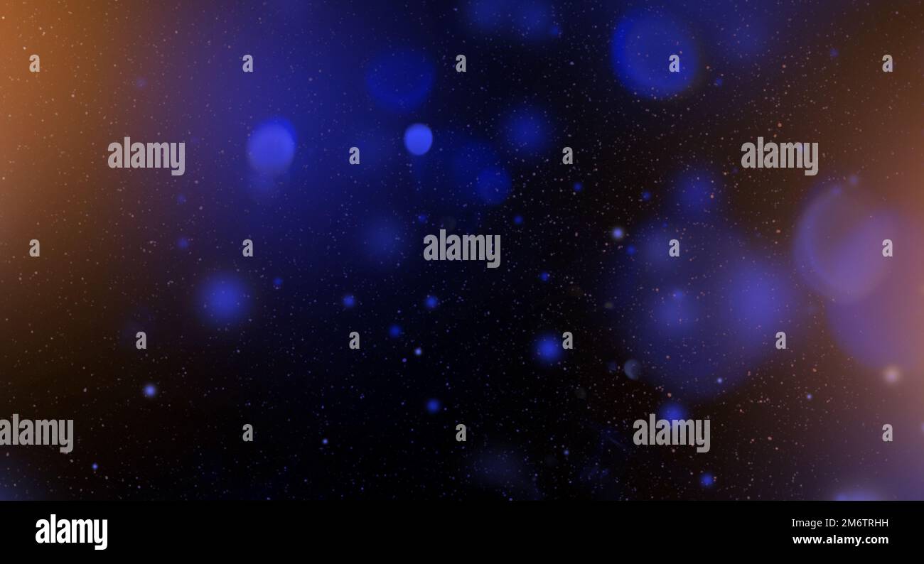 Blue and yellow colorful starry sky, horizontal galaxy background Stock ...