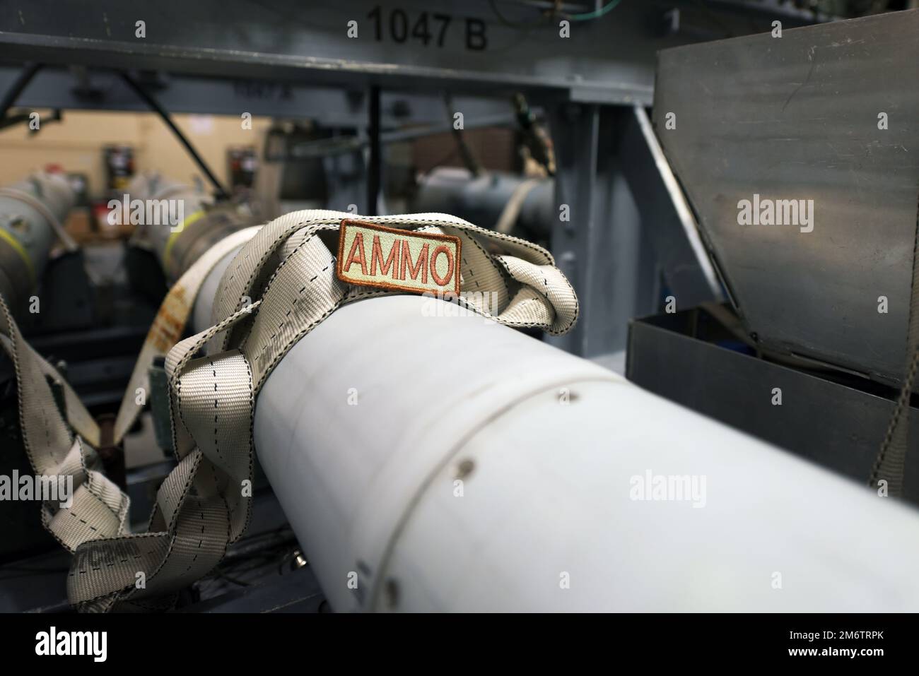 A U.S. Air Force AIM-120 Advanced Medium-Range, Air-to-Air missile ...