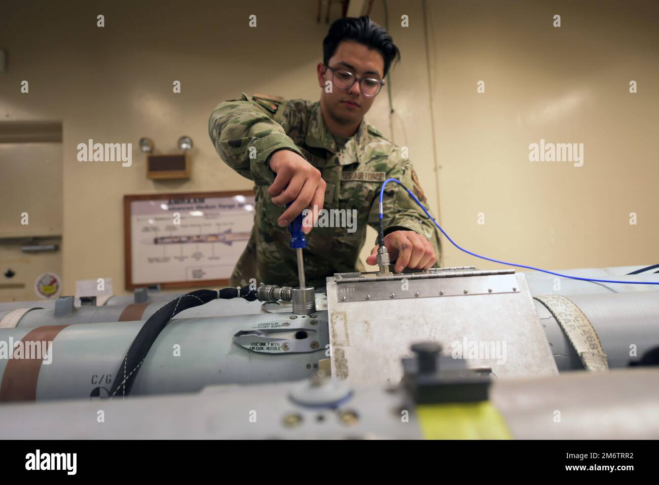 U.S. Air Force Senior Airman Zarate, 325th Munitions Squadron precision ...