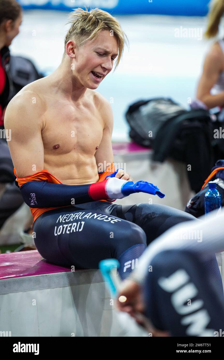 HAMAR, NORWAY - JANUARY 5: Merijn Scheperkamp competing on the during ...