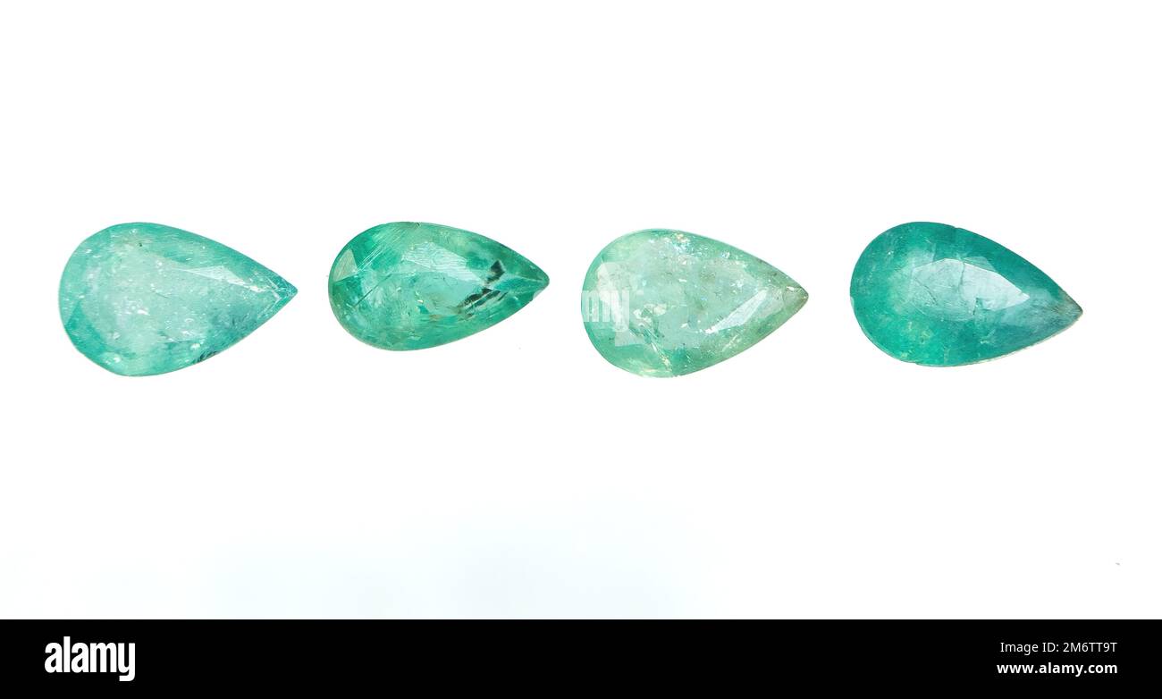 Natural paraiba tourmaline on a white background Stock Photo - Alamy