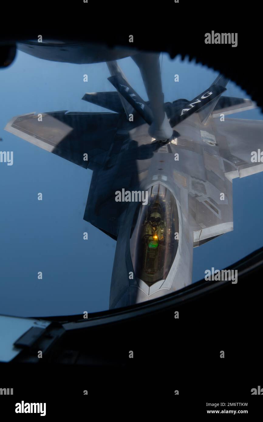 A U.S. Air Force F-22 Raptor with the 325th Fighter Wing, in-flight ...