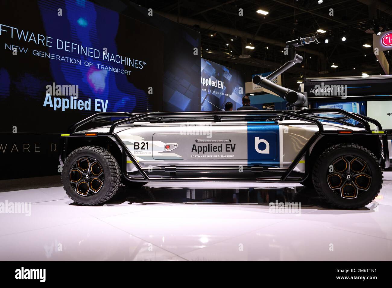 January 5, 2023: An Applied EV electric vehicle on display in the West Hall during the Consumer ...