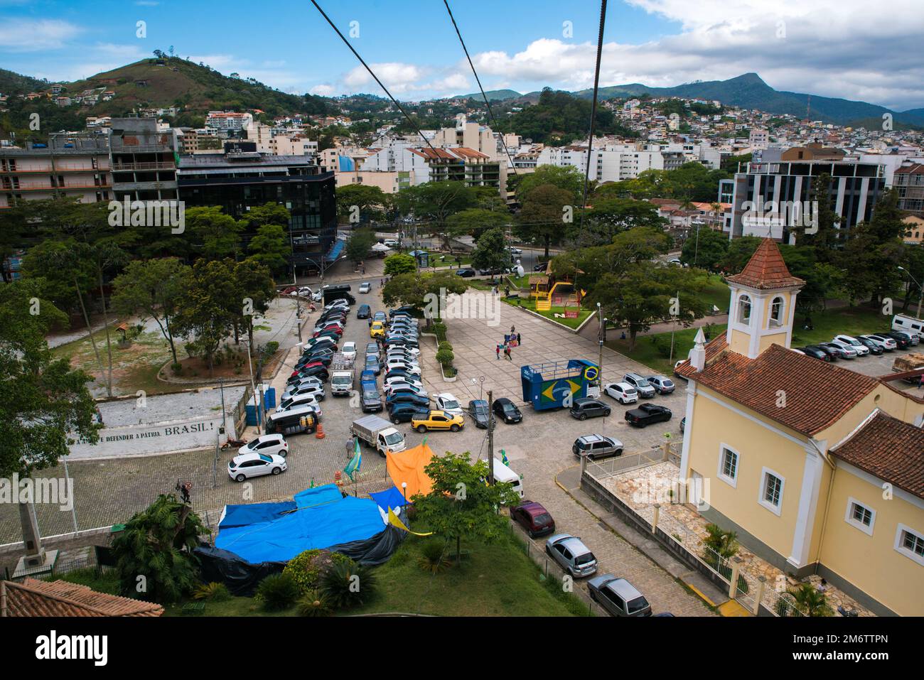 Nova Friburgo City Aerial View With Mountains Around Stock Photo - Alamy