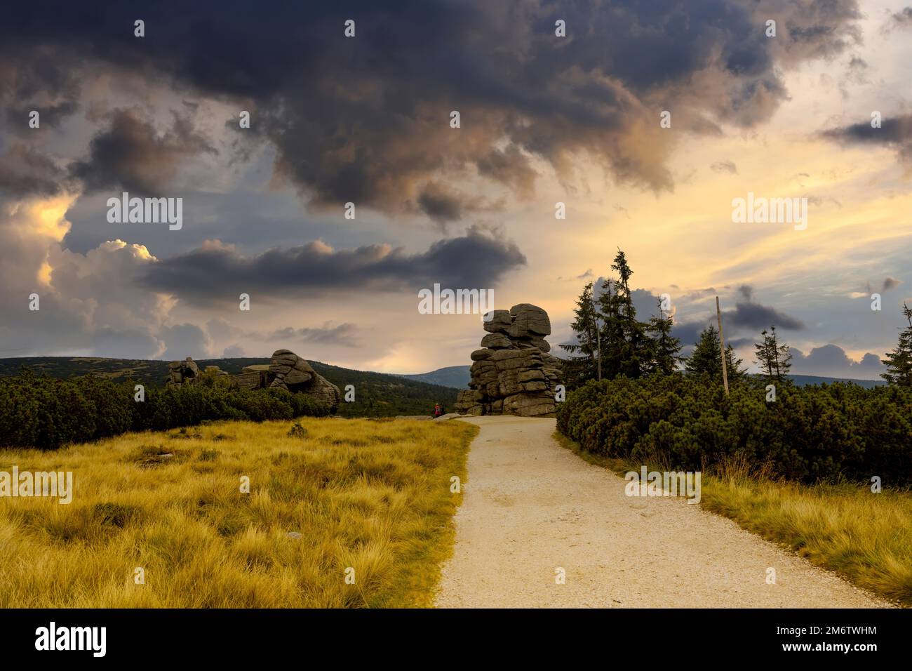 Sunny October view of the Sudetes Stock Photo - Alamy