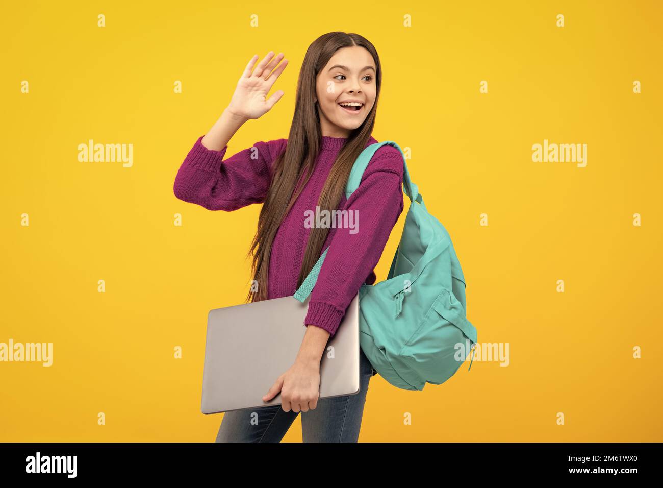 School child. Distance learning online distance education, studying ...