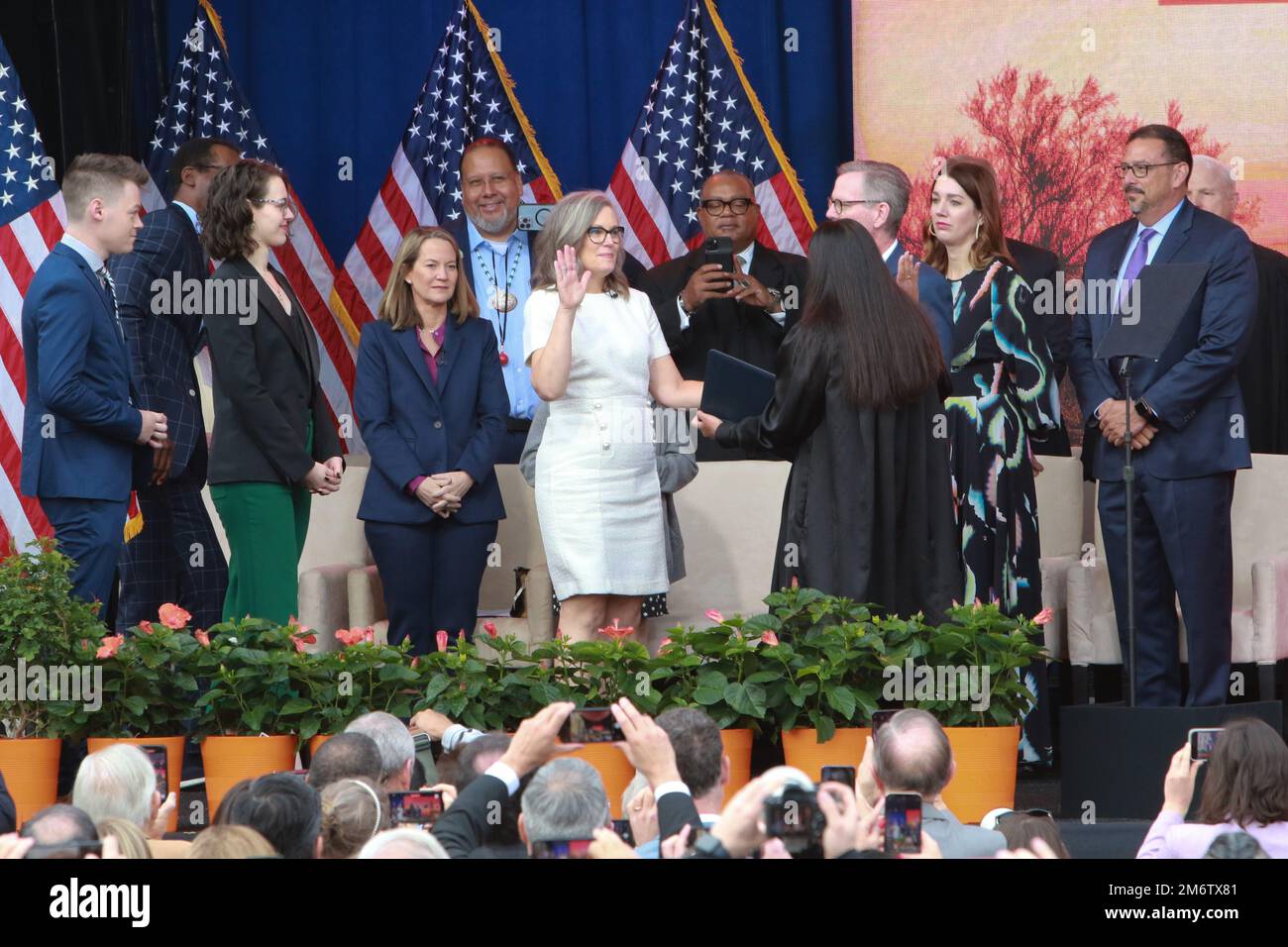 Governor-Elect Katie Hobbs gets sworn in during the Inauguration ...