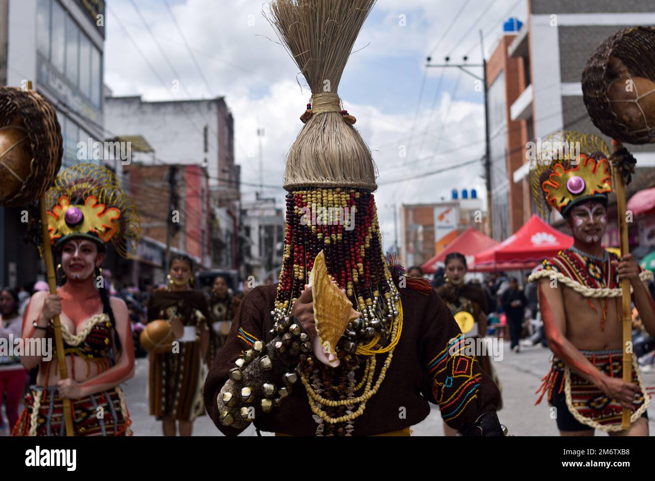 Pasto, Nariño, January 3, 2023. Artists and performers dance during the ...