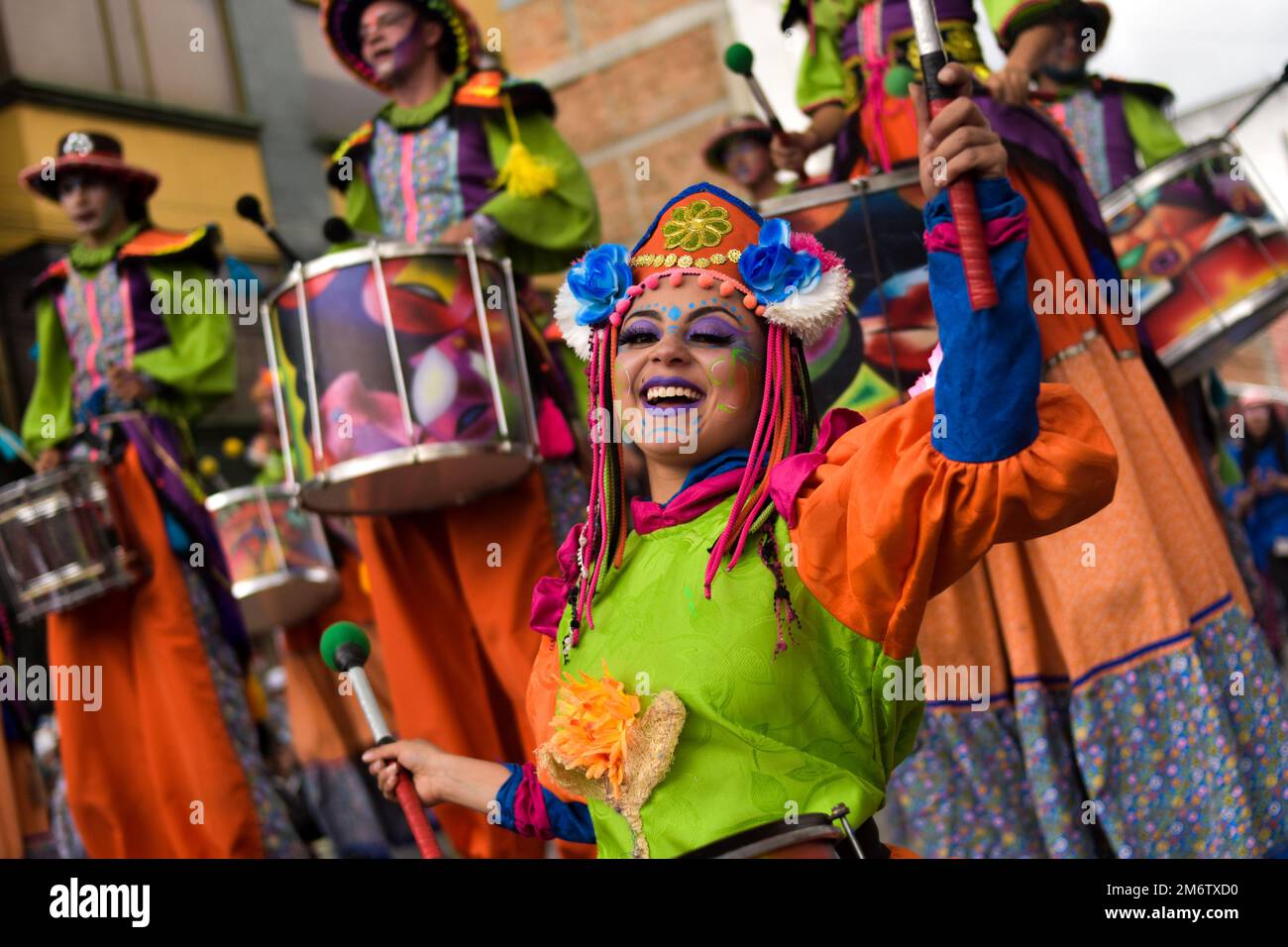 Pasto, Nariño, January 3, 2023. Artists and performers dance during the ...
