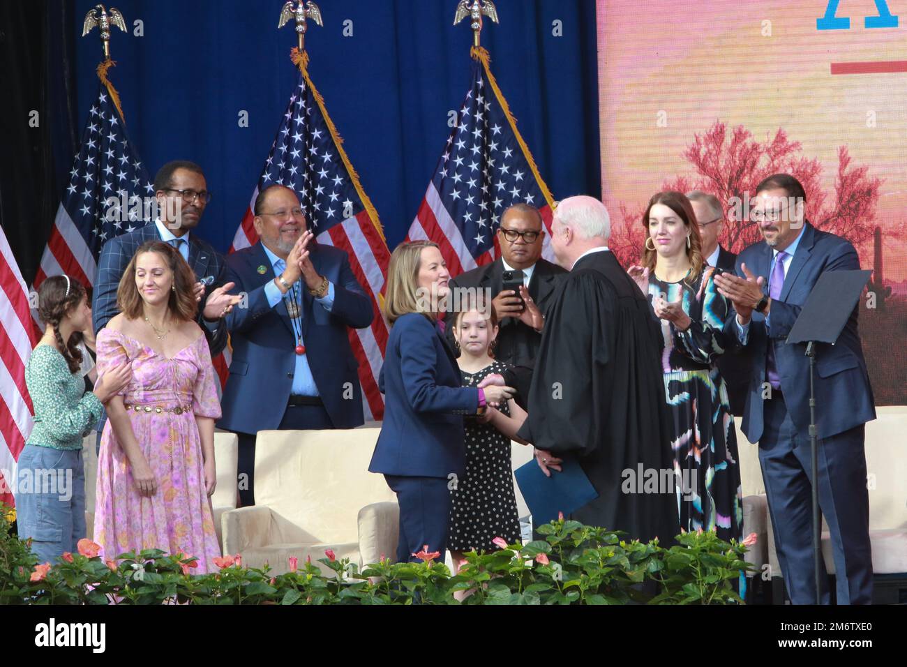 Phoenix, Arizona on January 5, 2022. Attorney General-Elect Kris Mayes ...