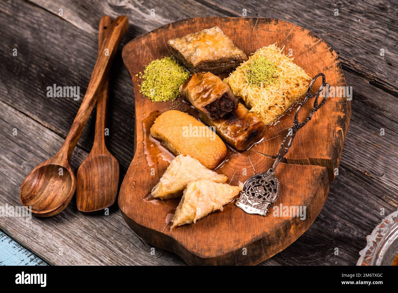 Ramadan Kareem, traditional Turkish middle eastern Iftar sweets Baklava ...