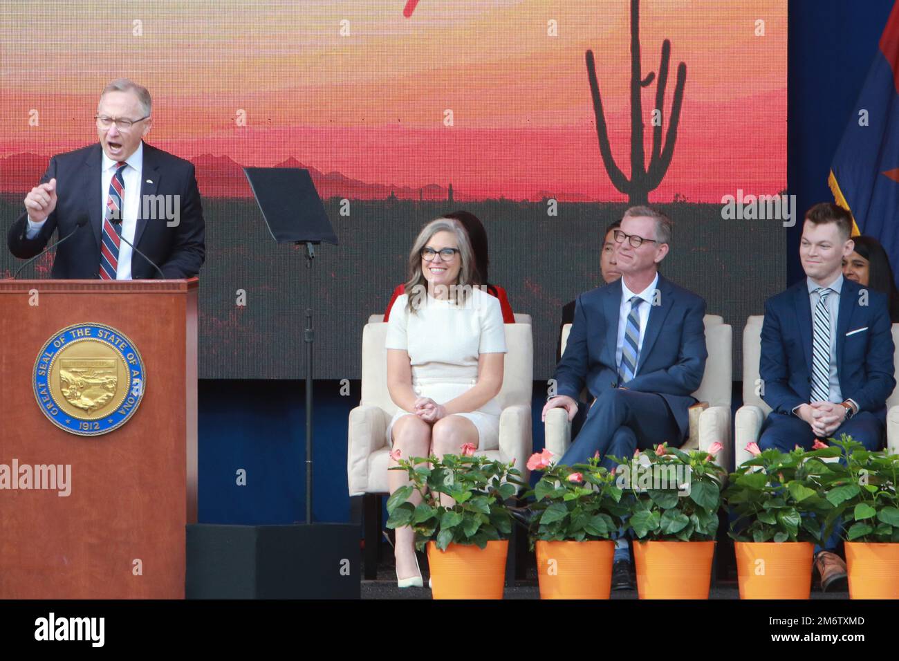 Phoenix, Arizona on January 5, 2022. Mesa Mayor John Giles makes ...