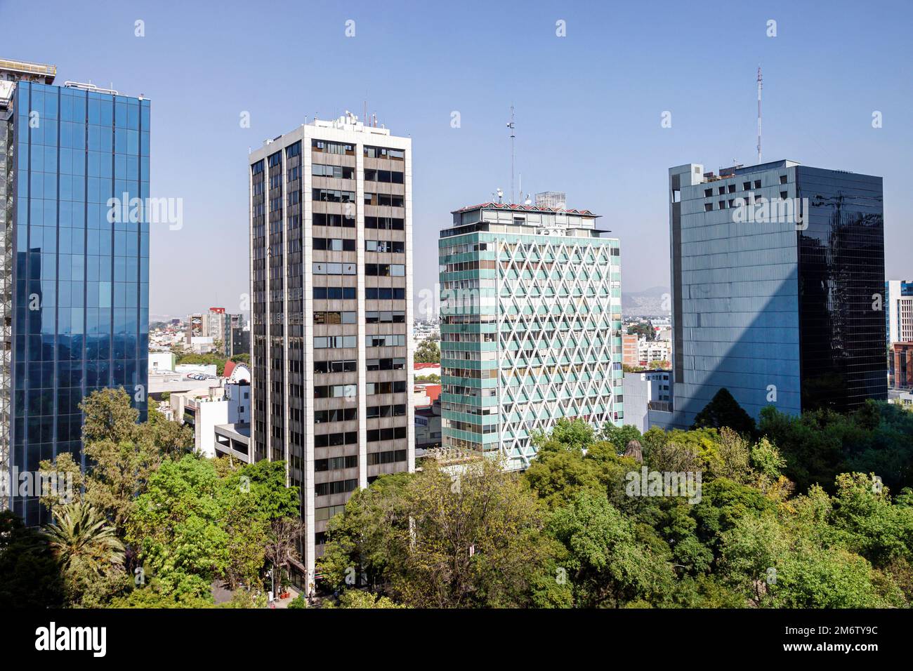 Mexico City,Cuauhtemoc Avenida Paseo de la Reforma,high rise rises ...