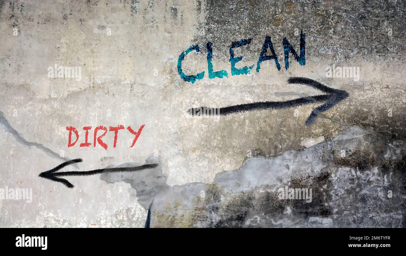 Street Sign Clean versus Dirty Stock Photo - Alamy