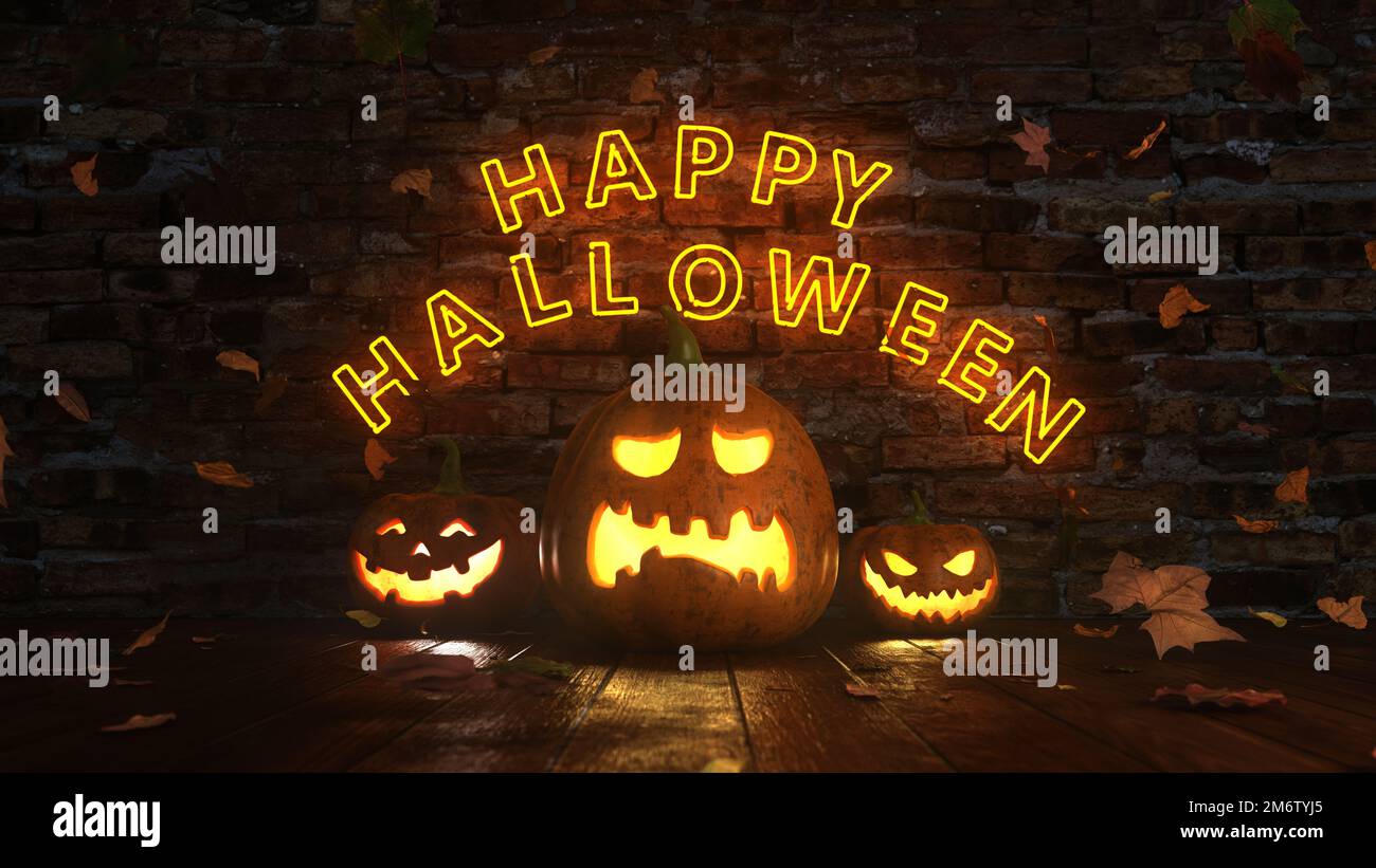 Happy Halloween Autumn Foliage Stock Photo - Alamy