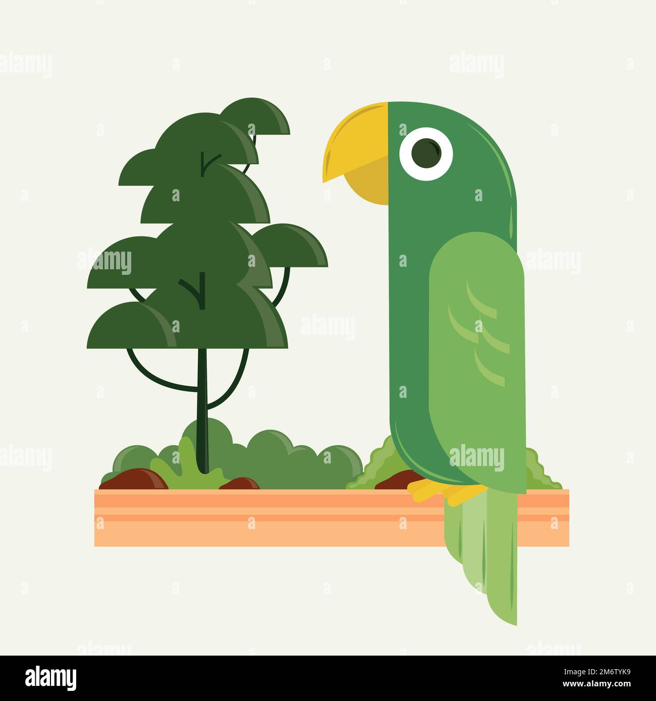 parrot and tree Stock Vector Image & Art - Alamy