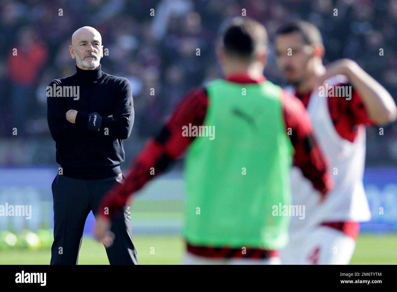 Stefano Pioli coach of AC Milan during the warm up prior to the Serie A ...