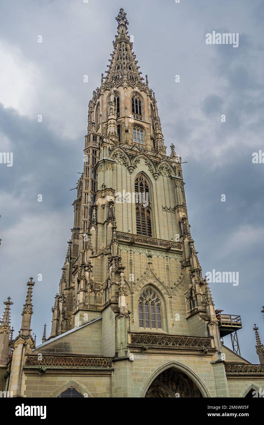 Bern minster cathedral tower hi-res stock photography and images - Alamy