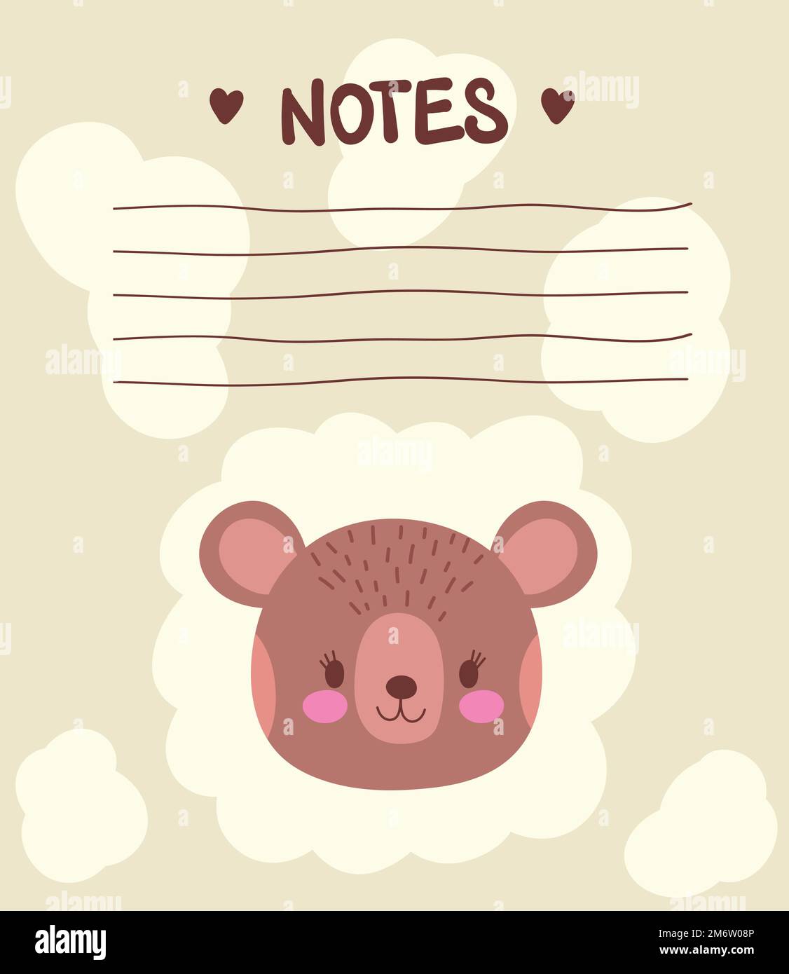 paper note with rabbit cute animal Stock Vector Image & Art - Alamy