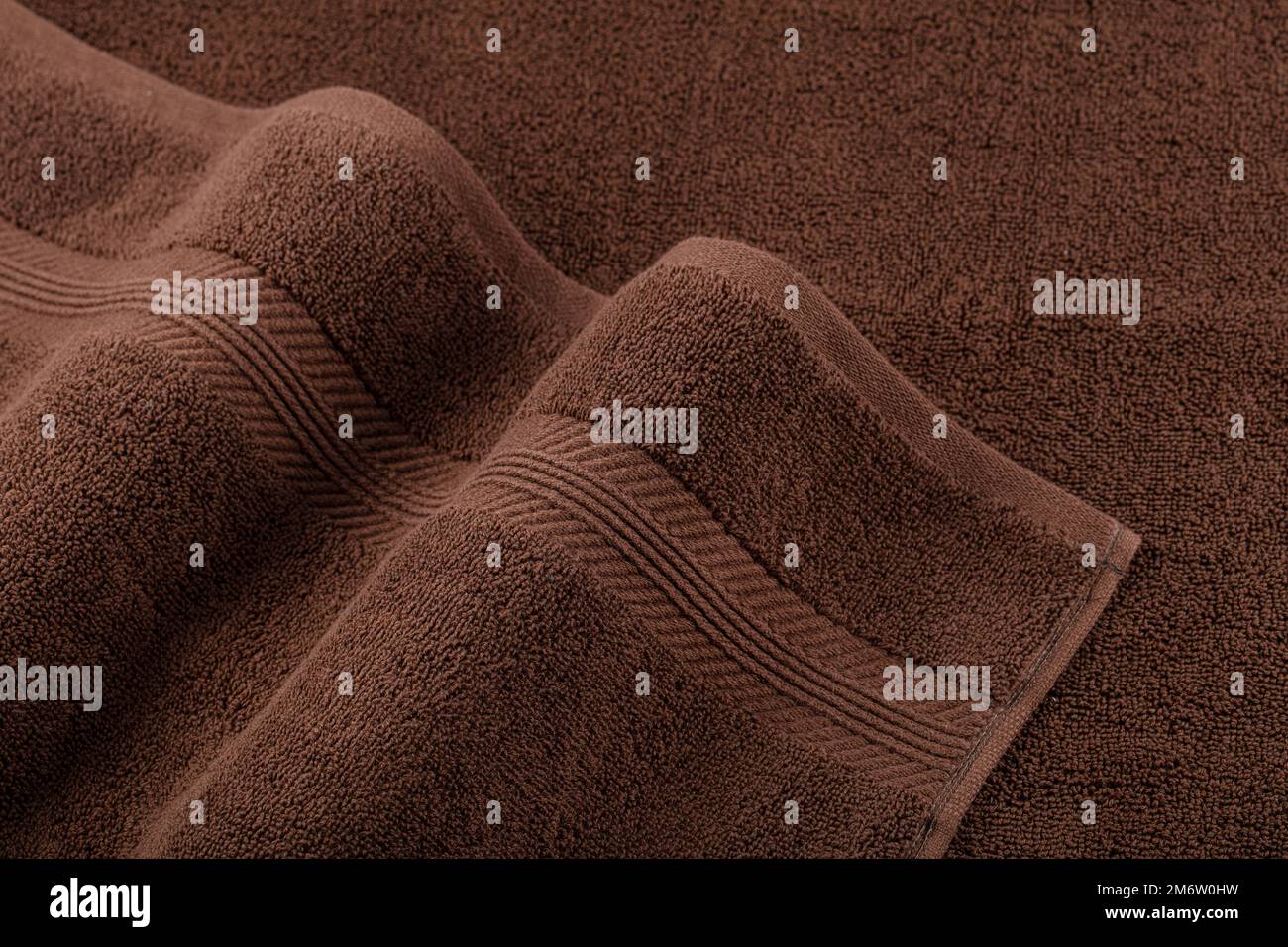 Brown Bath Towel Top View 100% Cotton Terry Towels Isolated with White ...