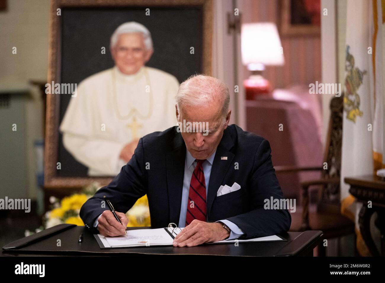 Washington, DC, US, Jan. 5, 2023. US President Joe Biden signs the ...