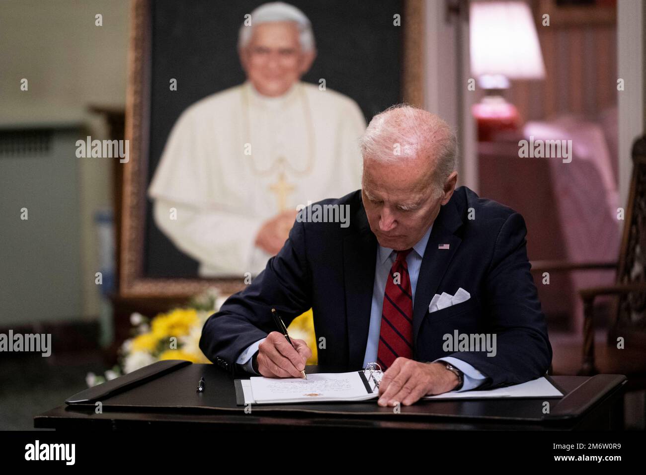 Washington, DC, US, Jan. 5, 2023. US President Joe Biden signs the ...