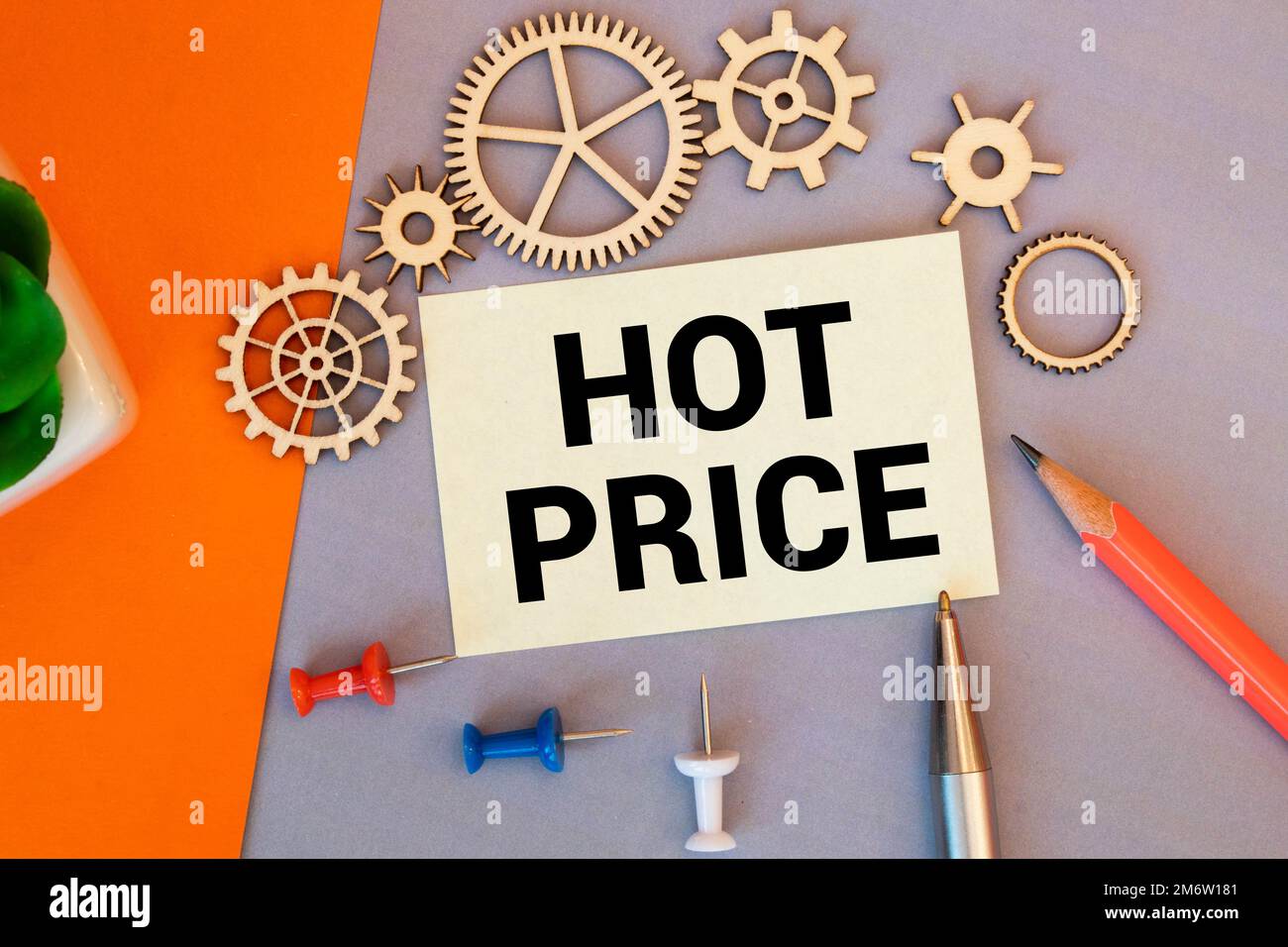 Financial concept meaning Hot Price with inscription on the sheet. Inscription hot price on ...